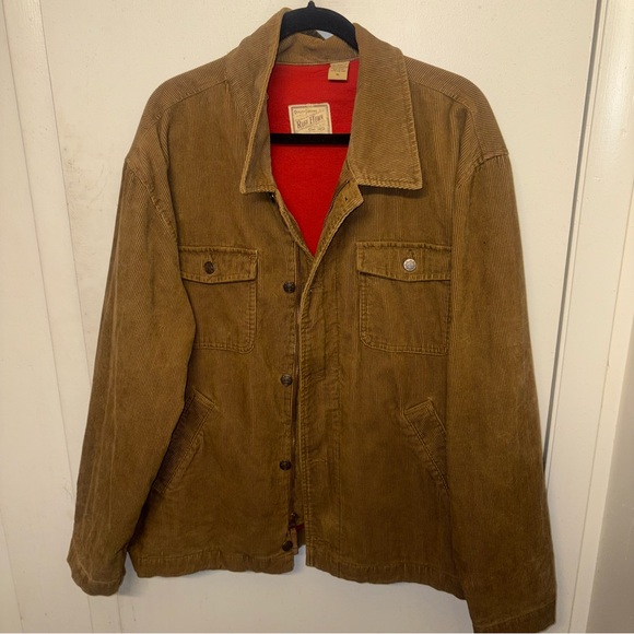 Ruff Hewn | Jackets & Coats | Ruff Hewn Brown Corduroy Jacket With Red ...